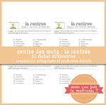 centre des mots : la rentrée