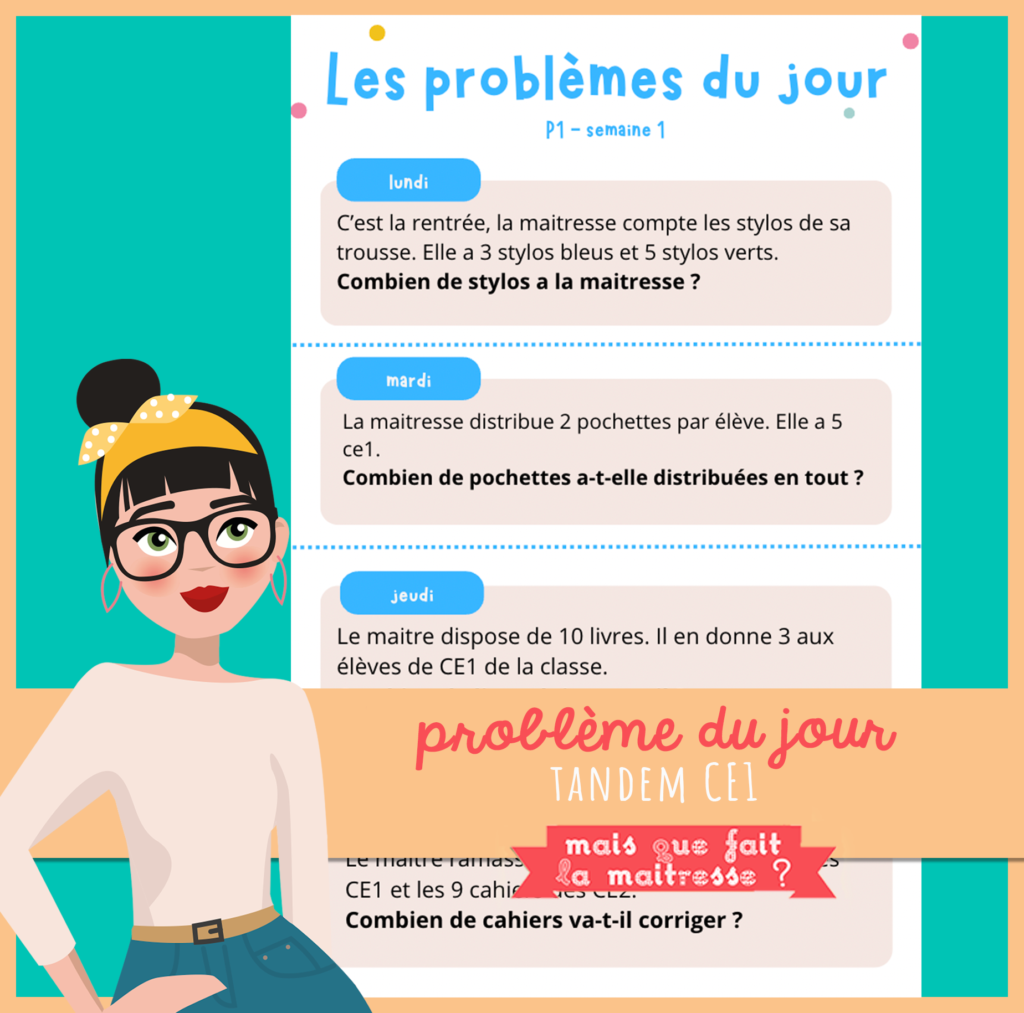 problème du jour ce1 tandem